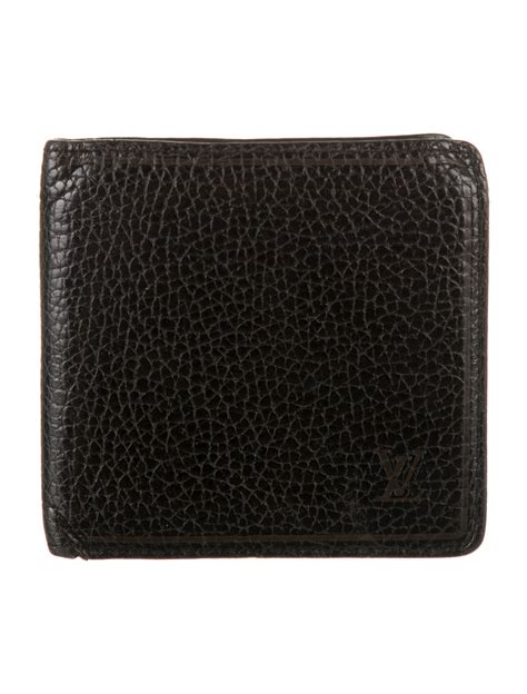 Louis Vuitton Leather Bifold Wallet Black Wallets Accessories