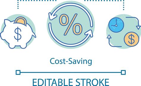 Cost Saving Concept Icon Industry Revenue Vector Vector Industry