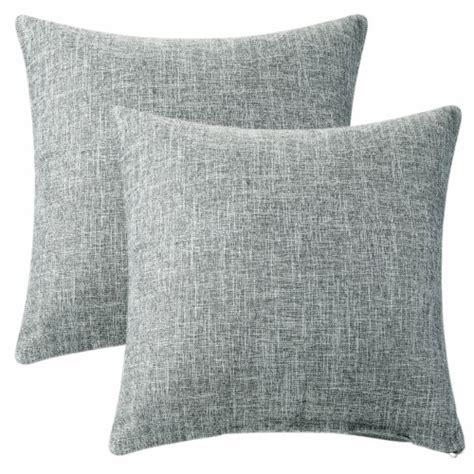 Uxcell Linen Farmhouse Throw Pillowcases Solid Square Cushion Covers