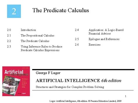 The Predicate Calculus 2 0 Introduction 2 1
