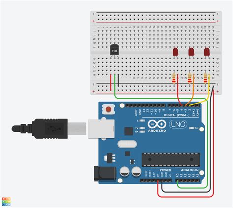 Tmp36 Temperature Sensor With Arduino In Tinkercad 7 Steps With