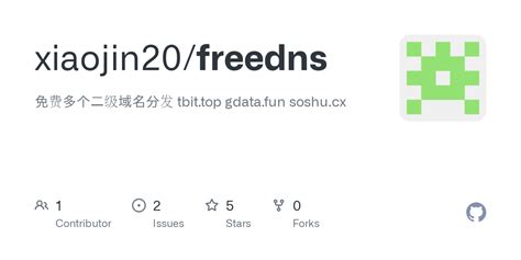 Github Xiaojin20freedns 免费多个二级域名分发 Tbittop Gdatafun Soshucx