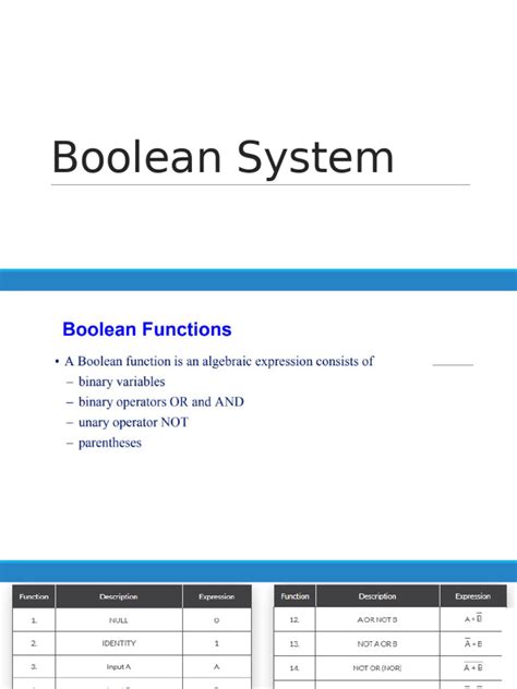 Boolean System Pdf