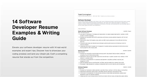 14 Software Developer Resume Examples Writing Guide