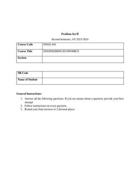 Problem Set Ii Pdf Interest Interest Rates