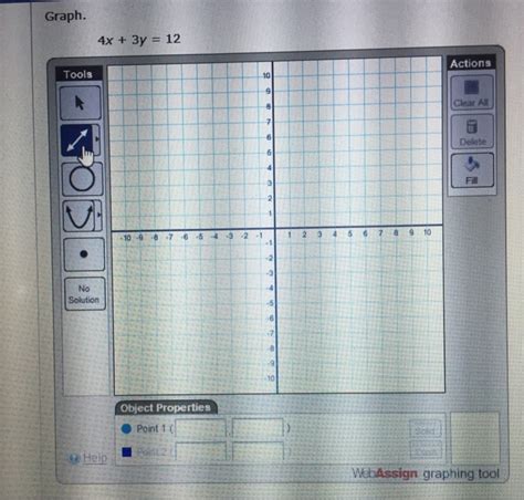 Solved Graph 4x 3y 12 Actions Tools 10 9 Clear A 6