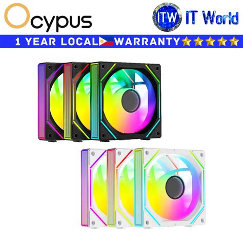 Itw Ocypus Gamma Pc Fan F12 Uni Argb 3 In 1 Cooling Fan Black