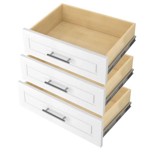 Closet Evolution 8 In H X 24 In W Wood Drawer Kit Modern Raised White