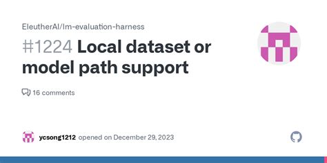 Local Dataset Or Model Path Support · Issue 1224 · Eleutherai Lm