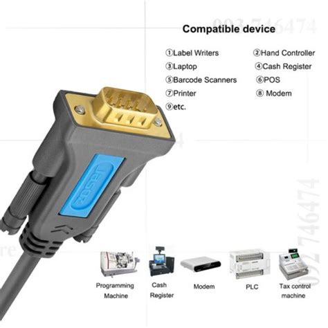 Jasoz Usb To Rs232 Com Port Serial Cable Adapter Pda 9 Db9 Pin Prolific