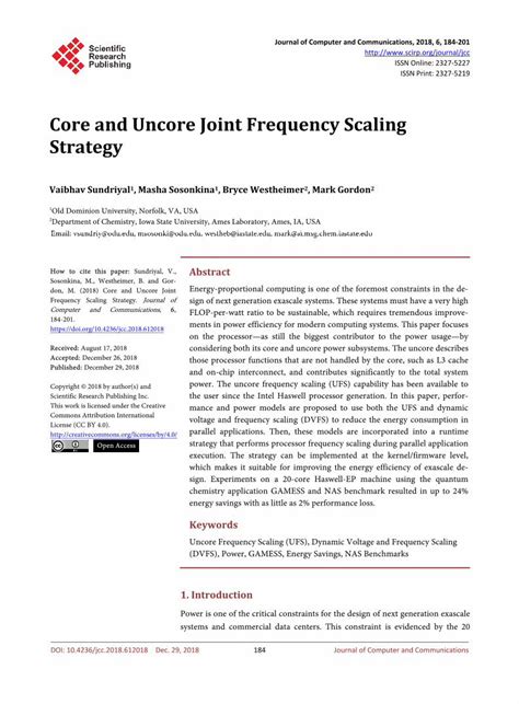 Pdf Core And Uncore Joint Frequency Scaling Strategy Dokumen Tips