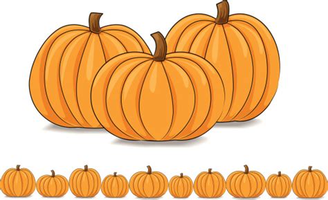 Group And Row Of Pumpkins Stock Illustration Download Image Now