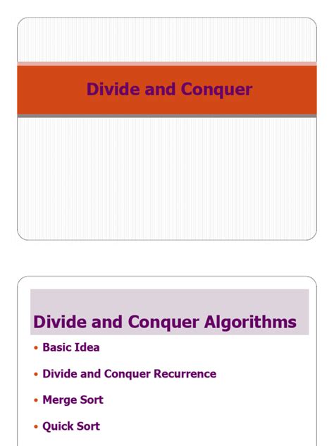 Unit 1 Divede And Conquer 1 Pdf Applied Mathematics Computer