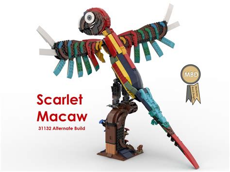 Lego Moc Scarlet Macaw Parrot 31132 Alternate Build By Macharius Rebrickable Build With Lego