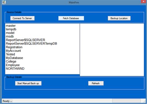 Database Backup Using C