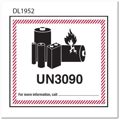 Labels For Un3090 Lithium Metal Batteries 500 Per Roll