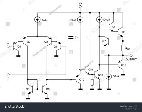 Schematic Diagram Analog Electronic Device On Stock Vector Royalty