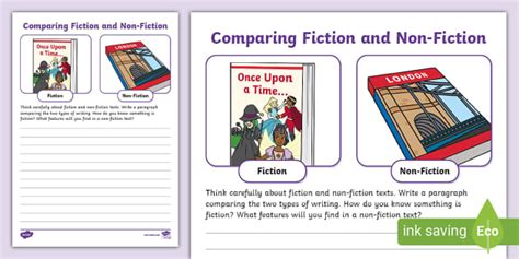 Comparing Fiction And Non Fiction Worksheet