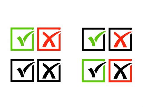 Premium Vector Check And Cross Icon Set Vector Image