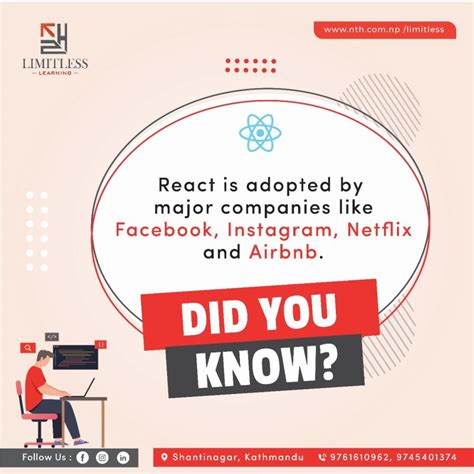 how react is used by companies nth limitless learning posted on the