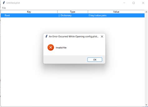 every time i try to open the config plist file in propertree it says it