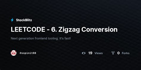 Leetcode 6 Zigzag Conversion Stackblitz