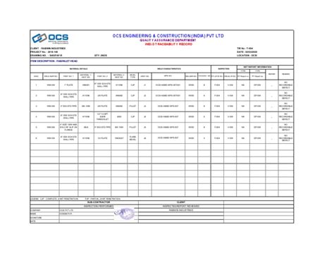 Welding Traceability Report Pdf Pipe Fluid Conveyance Chemical