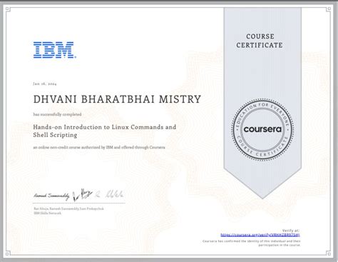 Dhvani Mistry On Linkedin Certificate Of Completion For Hands On Introduction To Linux Commands