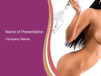 Attractive Woman Posing With White Underwear In A Nude Photoshoot PowerPoint Template