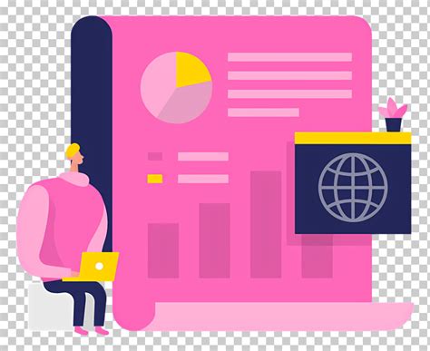 Pink Box Data Analysis Illustration With Charts And Reports Png