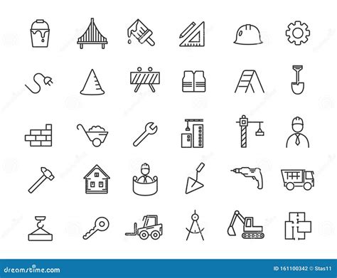 Linear Construction Works Icon From Construction Tools Outline Collection Thin Line