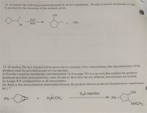 Solved Marks The Following Reaction Proceeds By An Chegg Com