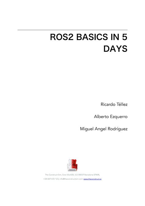 Ros2 In 5 Days E Book Ricardo Téllez Alberto Ezquerro Miguel Angel