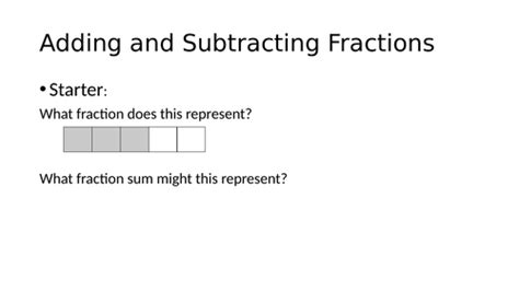 Adding And Subtracting Fractions Teaching Resources