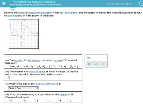 Solved O POLYNOMIAL AND RATIONAL FUNCTIONS Inferring Chegg