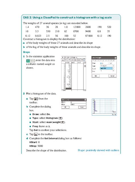 Gm 11 Constructing A Histogram With Log Scale Classpad Studocu