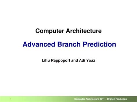 Ppt Computer Architecture Advanced Branch Prediction Powerpoint