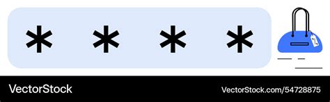 Horizontal Password Field With Four Asterisks Vector Image