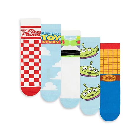 Disney Toy Story Unisex Multicoloured Multi Character Calf Socks Set Of