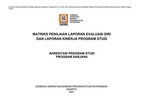 Matrix Penilaian Matriks Penilaian Laporan Evaluasi Diri Pdf
