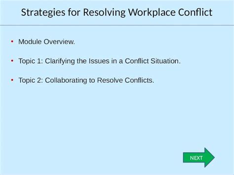 Pptx Strategies For Resolving Workplace Conflict Intro Presentation