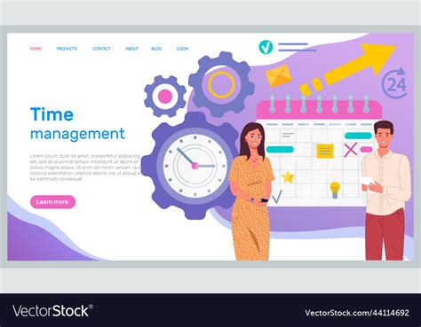 Time Management Workflow Organization Website Vector Image