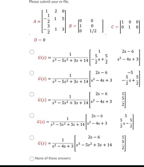 I Tried To Use [n D] Ss2tf A B C D Transfer
