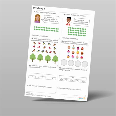 Year 3 Divide By 4 Reasoning And Problem Solving 2 Resource Classroom