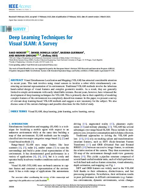 Pdf Deep Learning Techniques For Visual Slam A Survey