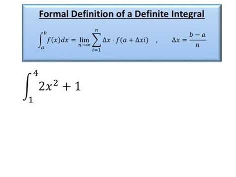 Calculus Formal Definition of an Integral Example - YouTube