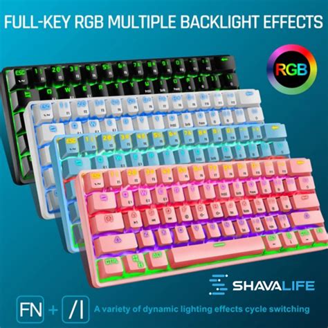 Wireless Bluetooth Keyboard With Mechanical Switches RGB LED Backlit For Laptop Ipad Mobile