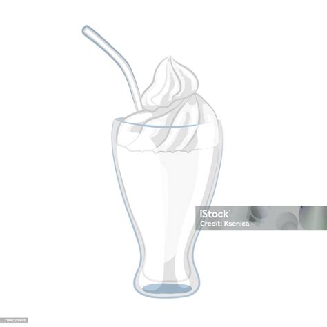 유리 비커에 휘핑 크림밀크 쉐이크 만화 아이콘입니다 흰색 배경의 격리된 개체 0명에 대한 스톡 벡터 아트 및 기타 이미지 0명 거품 내기 단일 객체 Istock