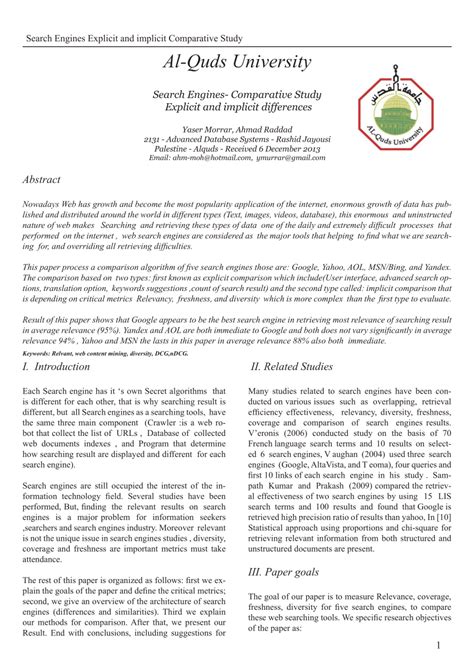 PDF Search Engines Explicit And Implicit Comparative Study Search Engines Comparative Study
