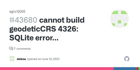 Cannot Build Geodeticcrs 4326 Sqlite Error · Issue 43680 · Qgisqgis · Github